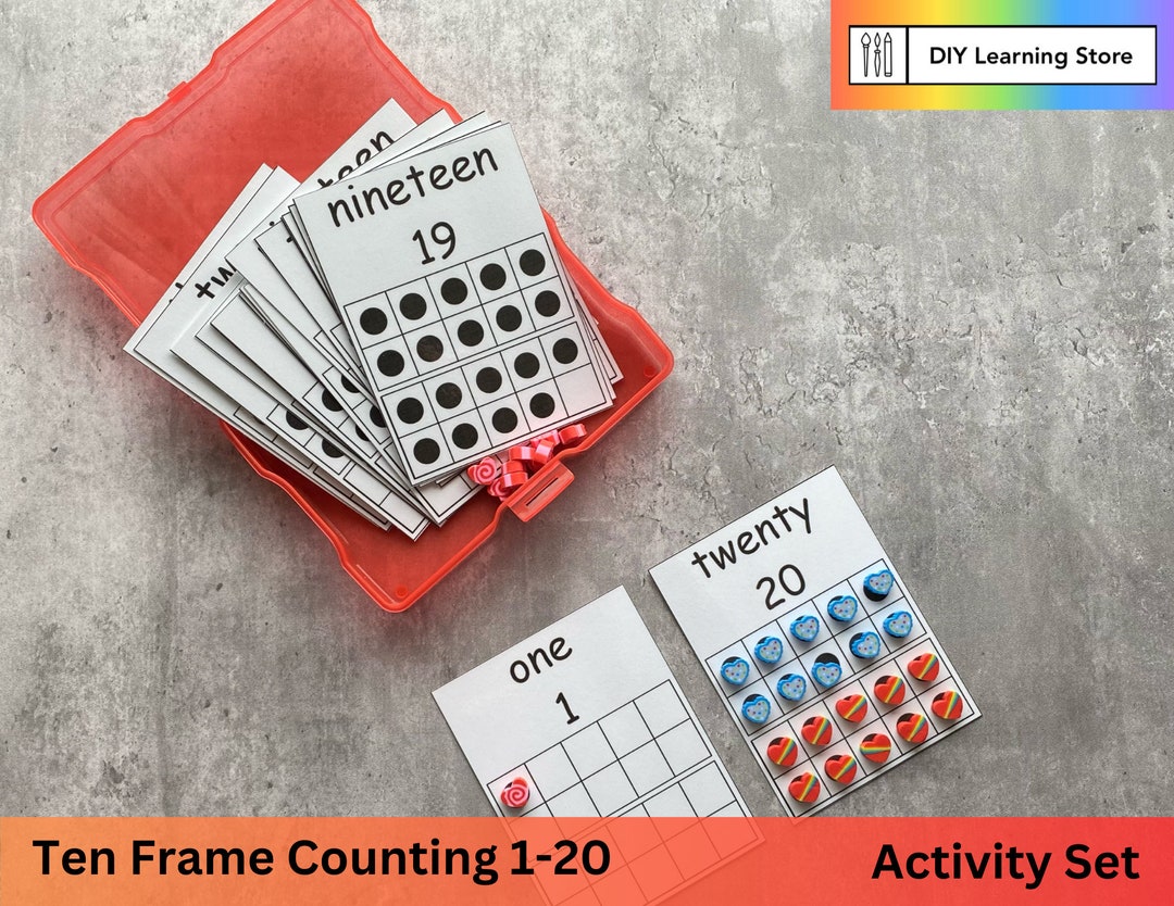 Ten Frame Counting 1-20 Task Box Activity Set - Etsy