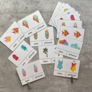Same or Different-clip Cards- Task Box Activity for Preschool ...