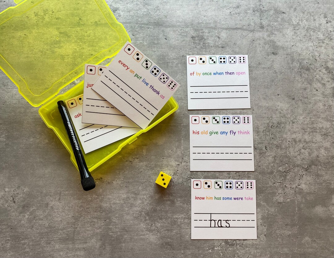 Roll a Sight Word-1st Grade List Task Box Activity Set - Etsy