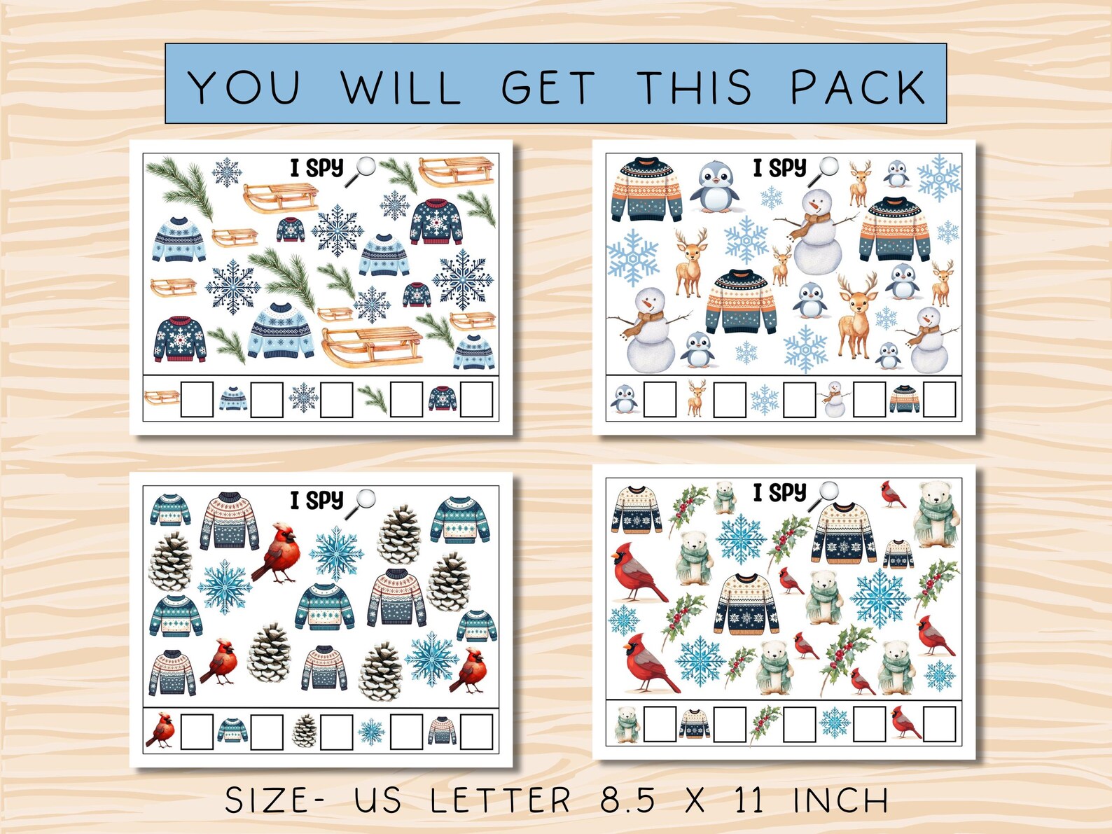I Spy Winter Counting Activity- Preschool, Homeschool, Special ...