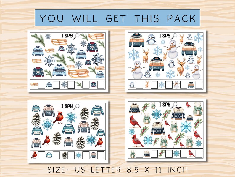 I Spy Winter Counting Activity- Preschool, Homeschool, Special ...