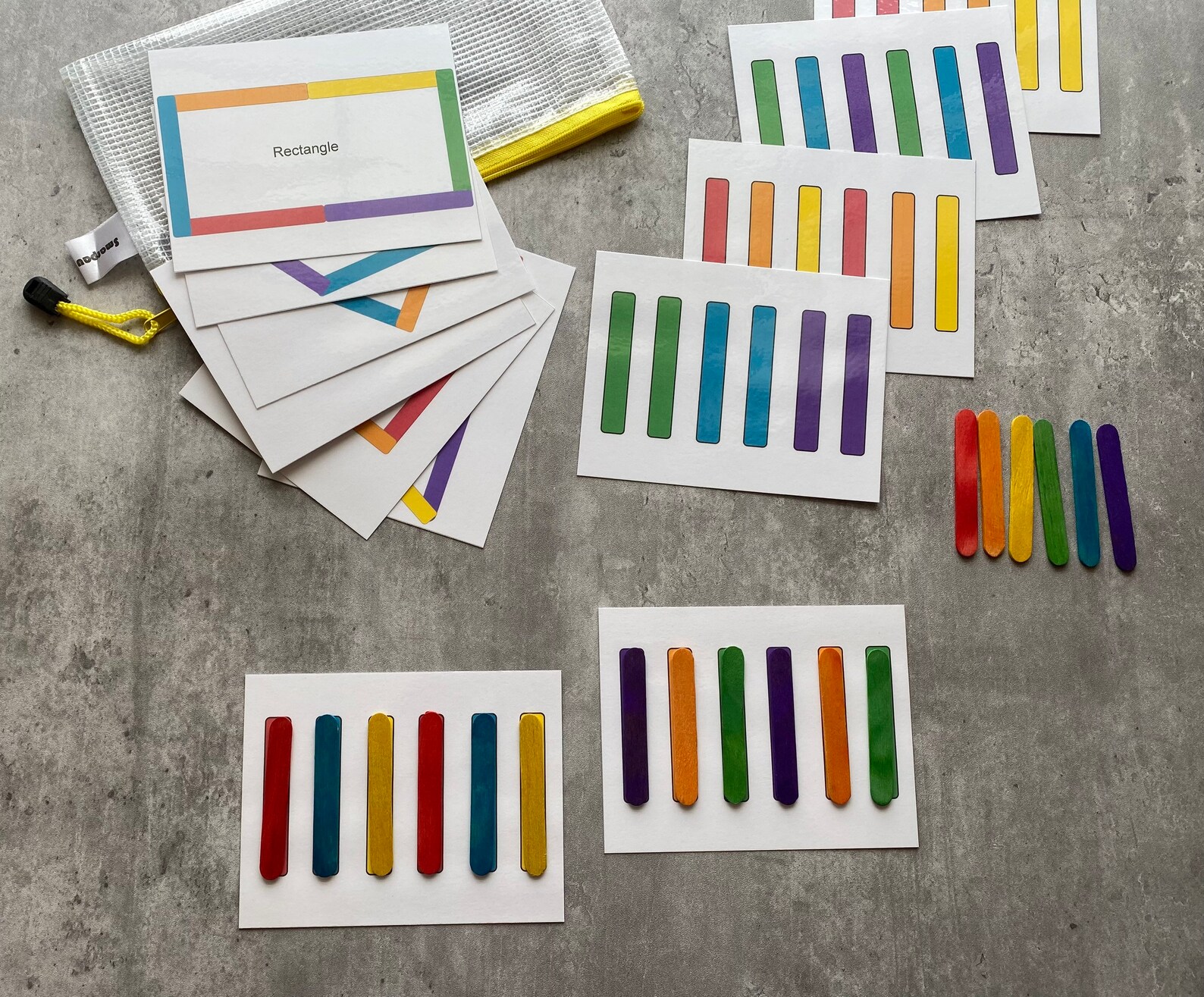 Shapes and Patterns With Craft Sticks Activity Set for - Etsy