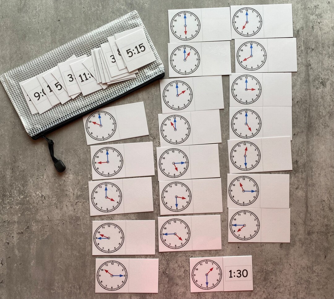 Analog Clock Matching Math Life Skills Activity Set Montessori Learning ...