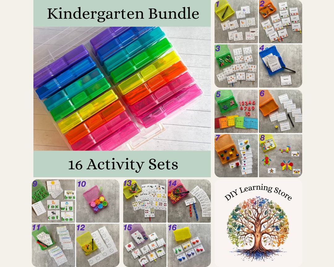 Kindergarten Activity Bundle- 16 Task Box Learning Activities Plus a ...