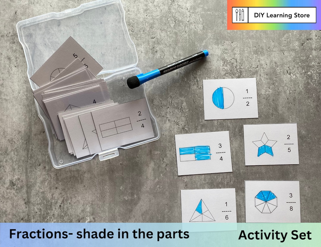 Fractions Activity Shading in the Parts Montessori Learning - Etsy