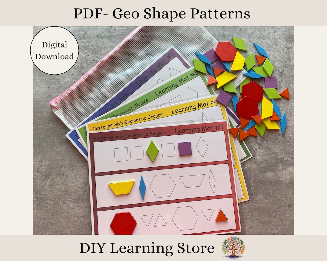 PDF Geometric Shape Patterns Learning Mats Instant Download Montessori ...