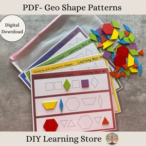 PDF Geometric Shape Patterns Learning Mats Instant Download Montessori ...
