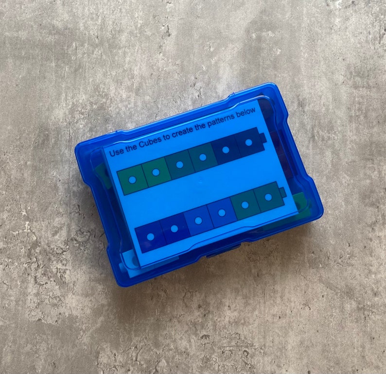 Colored Cube Patterns Task Box Activity Set - Etsy