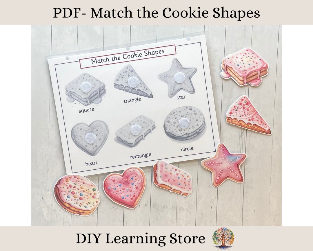 PDF Match the Cookie Shapes Valentine's Day Themed Activity Preschool ...