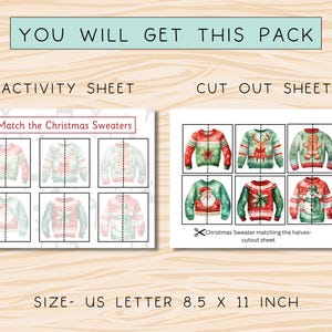 Match Christmas Sweaters- Pattern Matching Activity- Toddler, Preschool ...