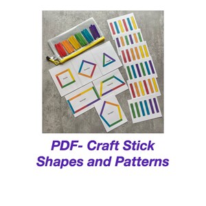 PDF Craft Sticks Shapes and Patterns Activity Cards-montessori Learning ...