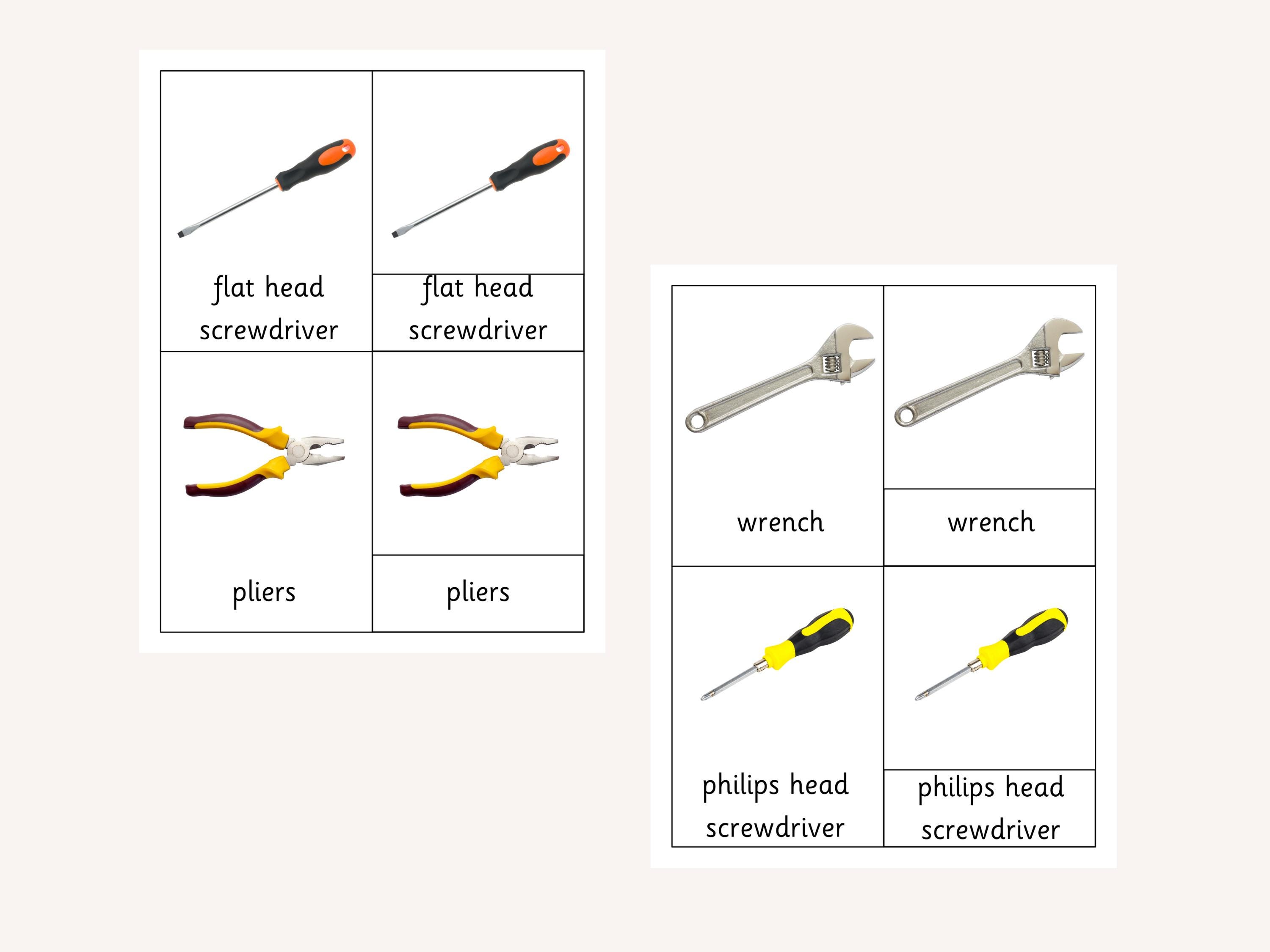 3 Part Cards- TOOLS- Montessori Flash Cards Activity- Montessori ...