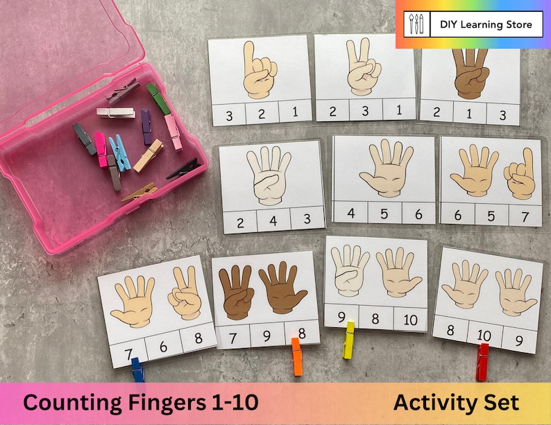 Counting Fingers- Task Box Activity Set- Montessori Learning Toy for ...