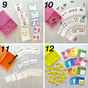 Preschool Activity Bundle- 16 Task Box Learning Activities and Carrying ...