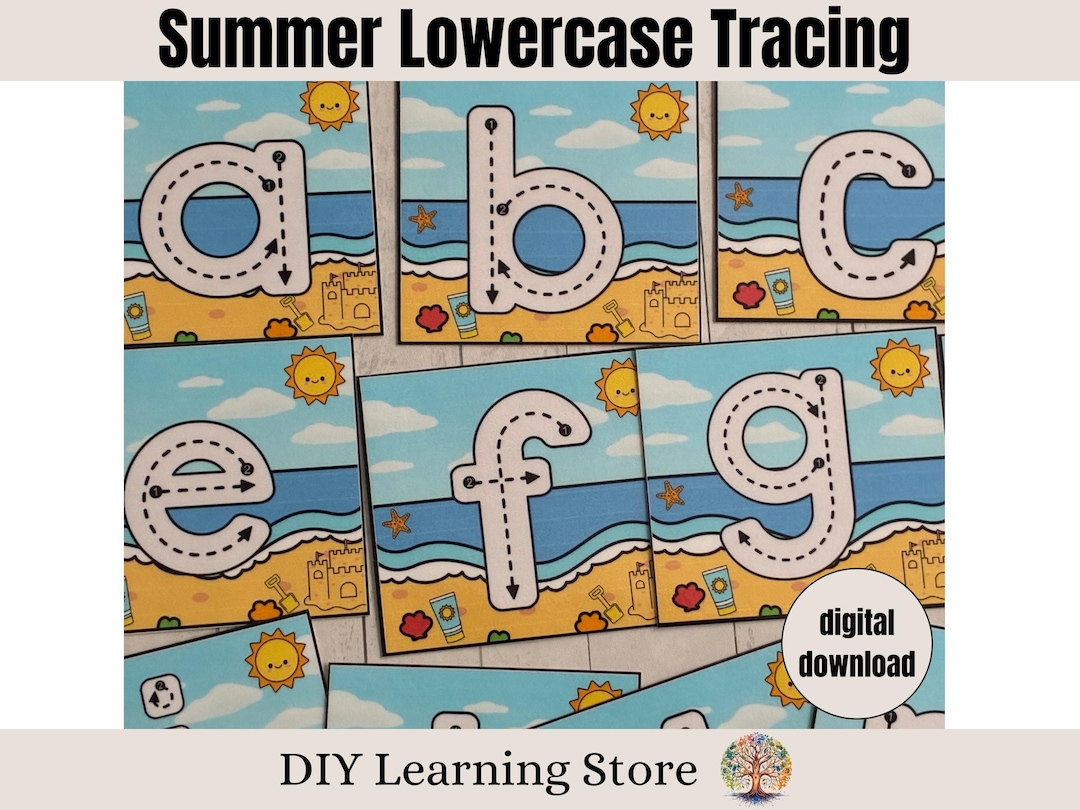 Lowercase Tracing- Summer Letter Cards- Toddler Activities- Preschool ...
