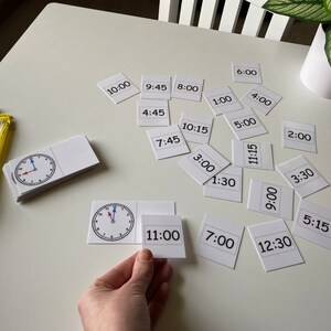 Pdf-analog Clock Matching Activity Instant Download-montessori Learning ...