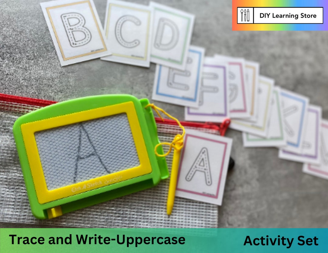Trace and Write Uppercase Letters Activity Set Montessori - Etsy