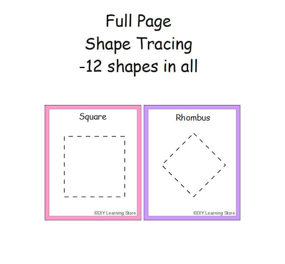 PDF Full Page Shape Tracing Preschool / Special Education | Etsy