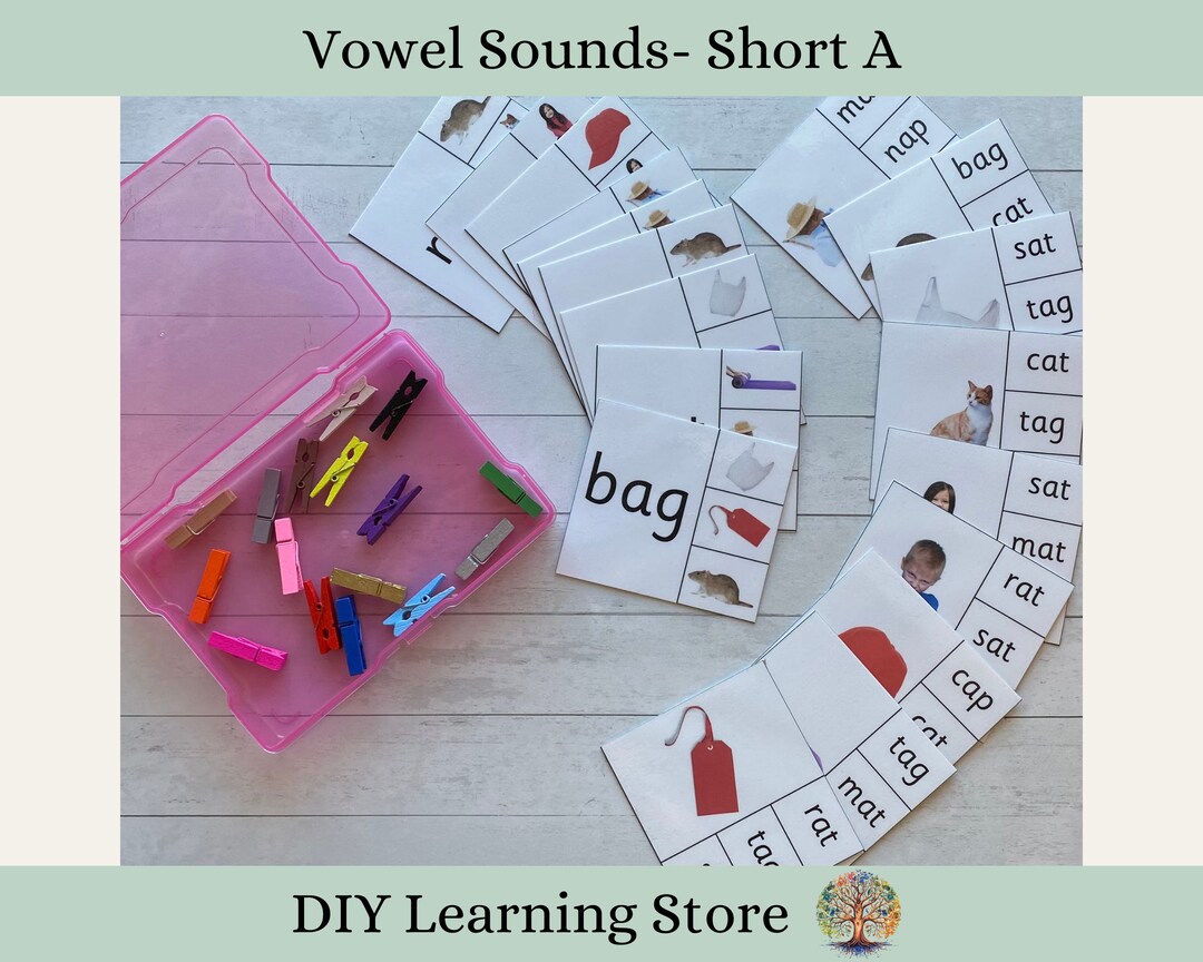 Short A Vowel Sounds- Phonics Activity Set- Montessori Preschool ...