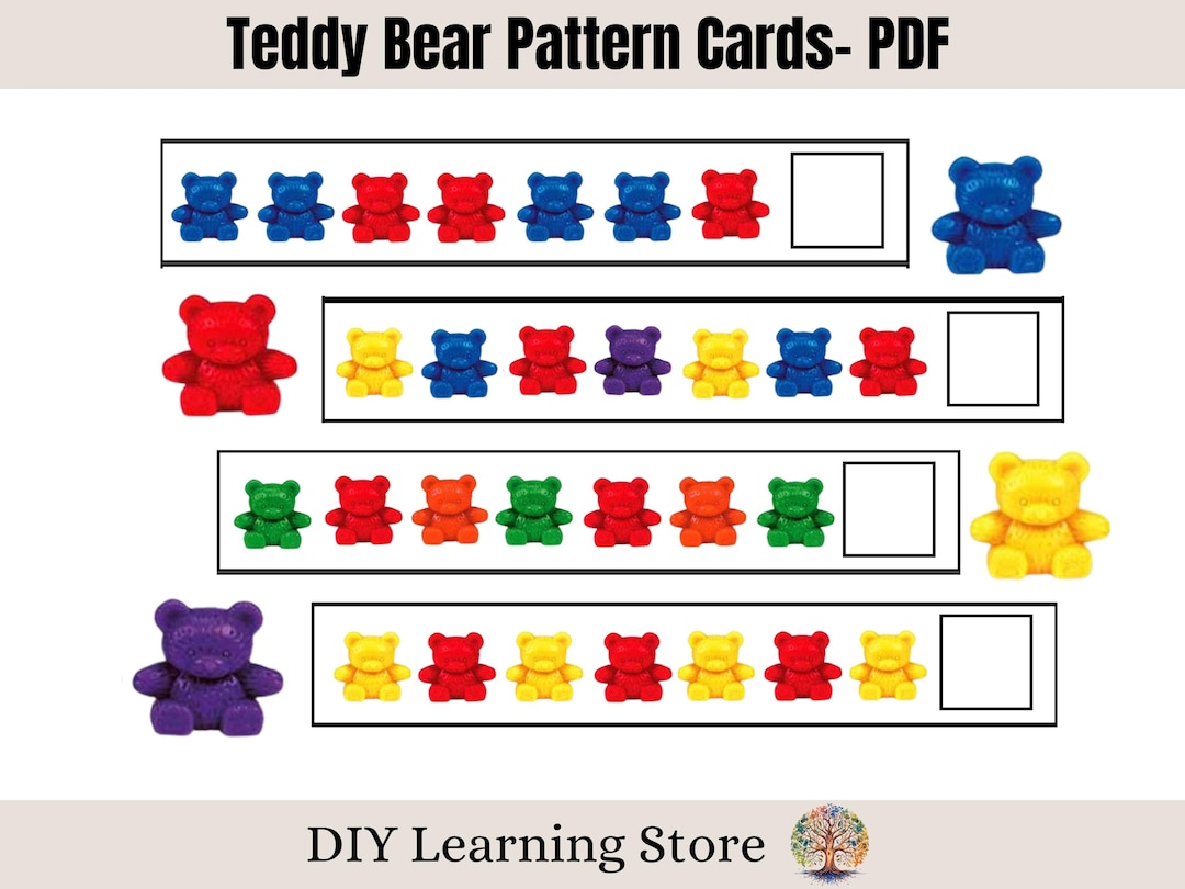 Teddy Bear Pattern Cards- Homeschool- Preschool- Special Needs- Early ...