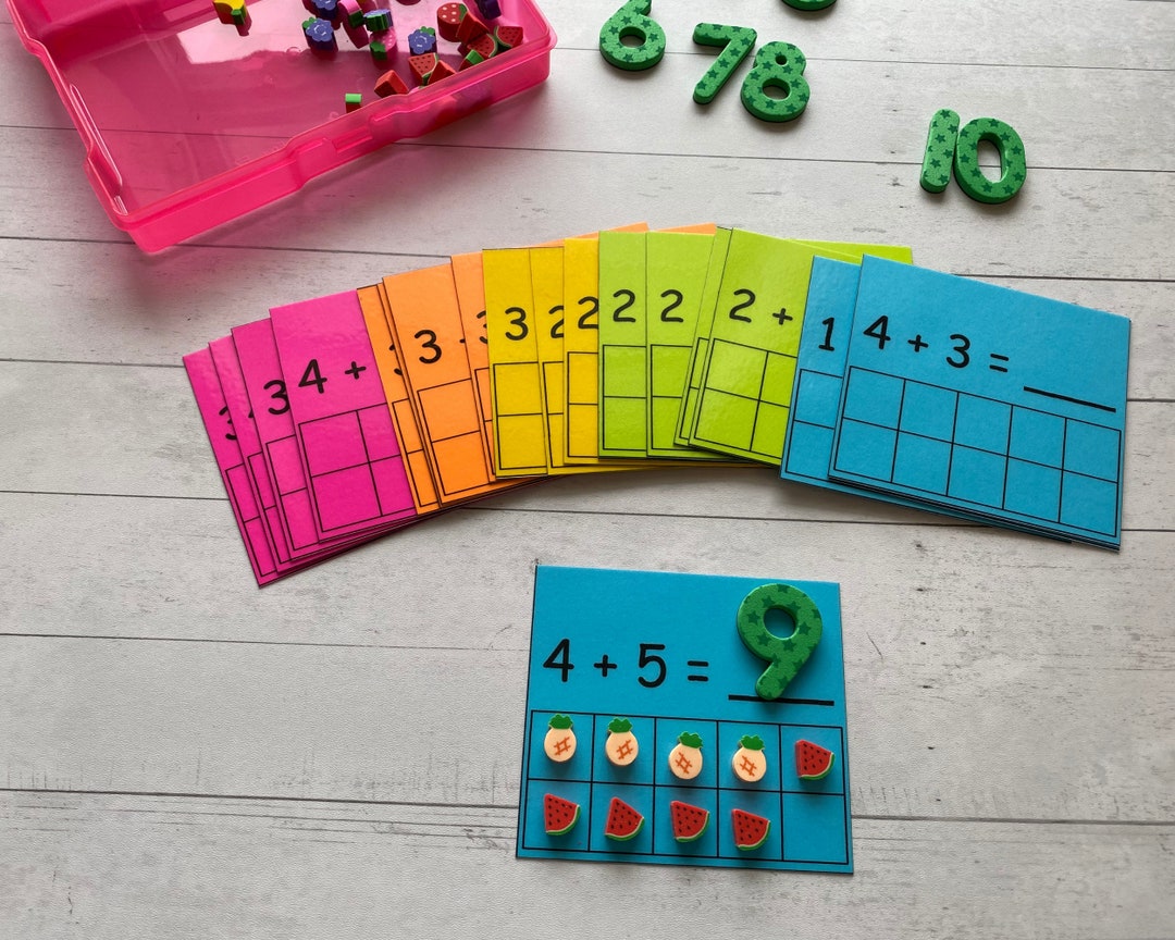 Ten Frame Addition Activity Set Montessori Learning Toy for ...