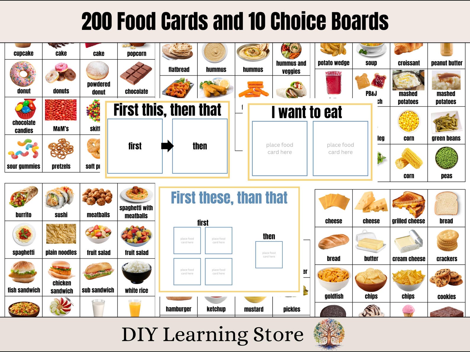200 Food Cards and 10 Choices Boards- REAL PICTURES- Food Visual Aid ...