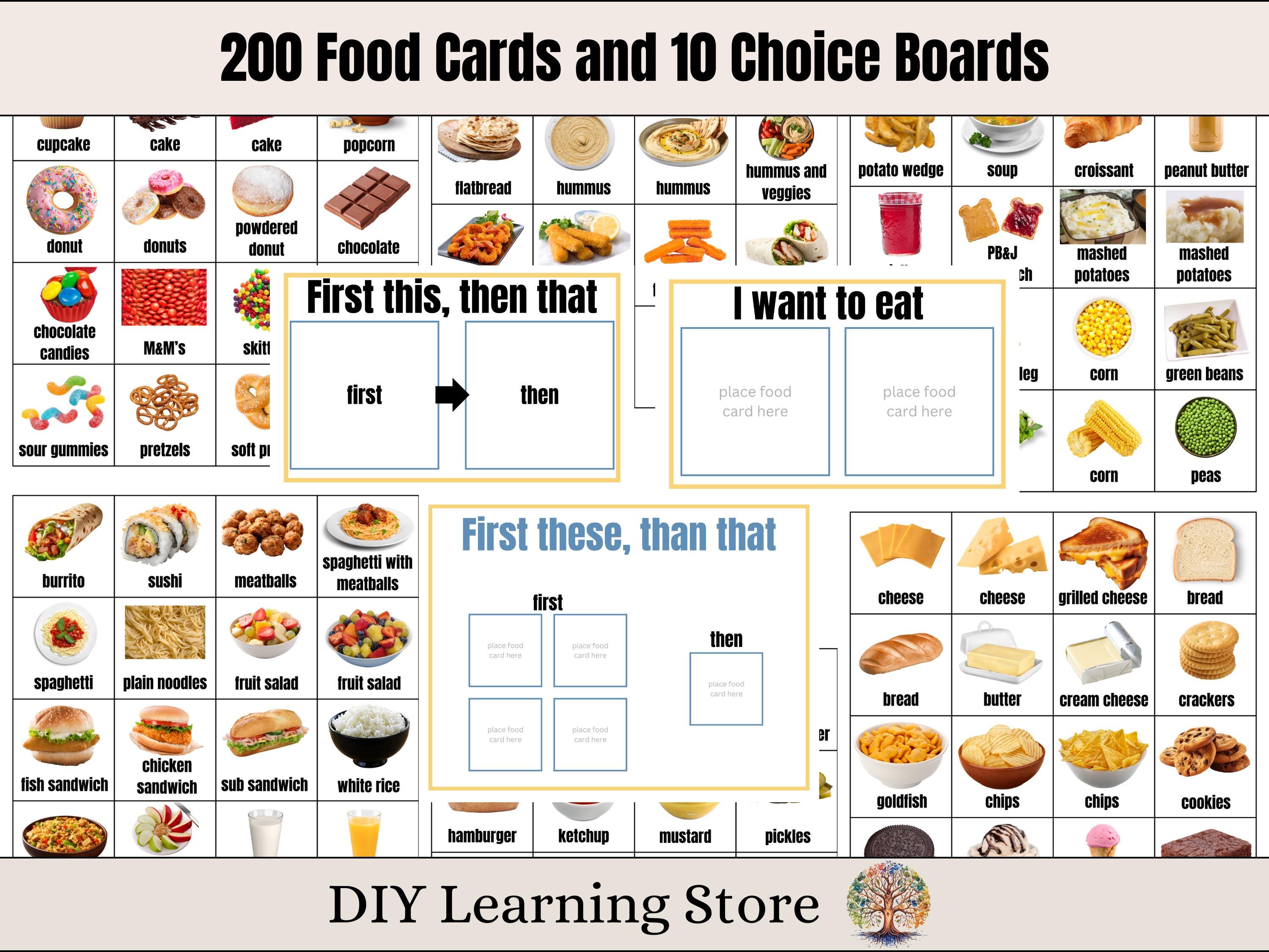 200 Food Cards and 10 Choices Boards- REAL PICTURES- Food Visual Aid ...