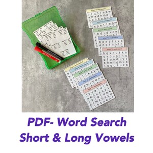 PDF Word Search Long and Short Vowel Sounds Activity Cards - Etsy