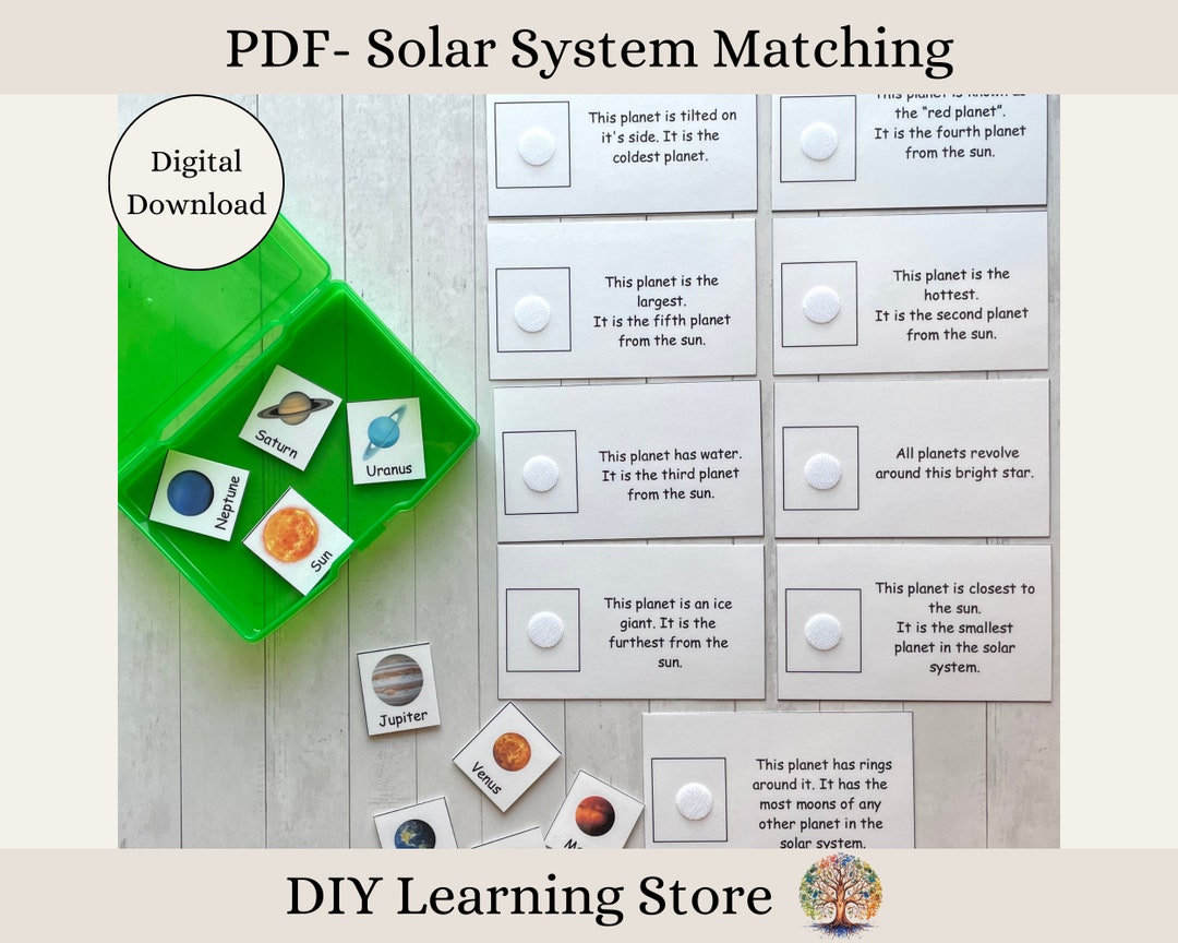 Solar System Activity Cards-instant Download-montessori Learning Toy ...