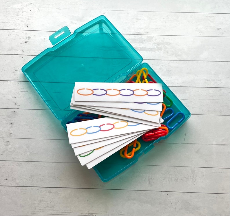 Colored Links Task Box Cards – Montessori Pattern Printable (PDF) - Etsy