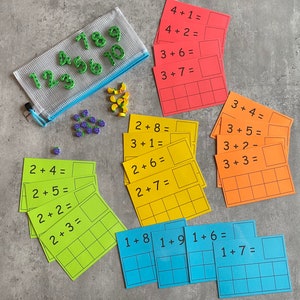 Ten Frame Addition Activity Set Montessori Learning Toy for - Etsy
