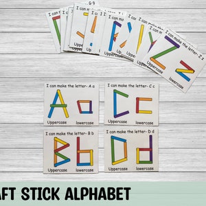 Pdf-craft Stick Alphabet-uppercase and Lowercase-instant Download ...