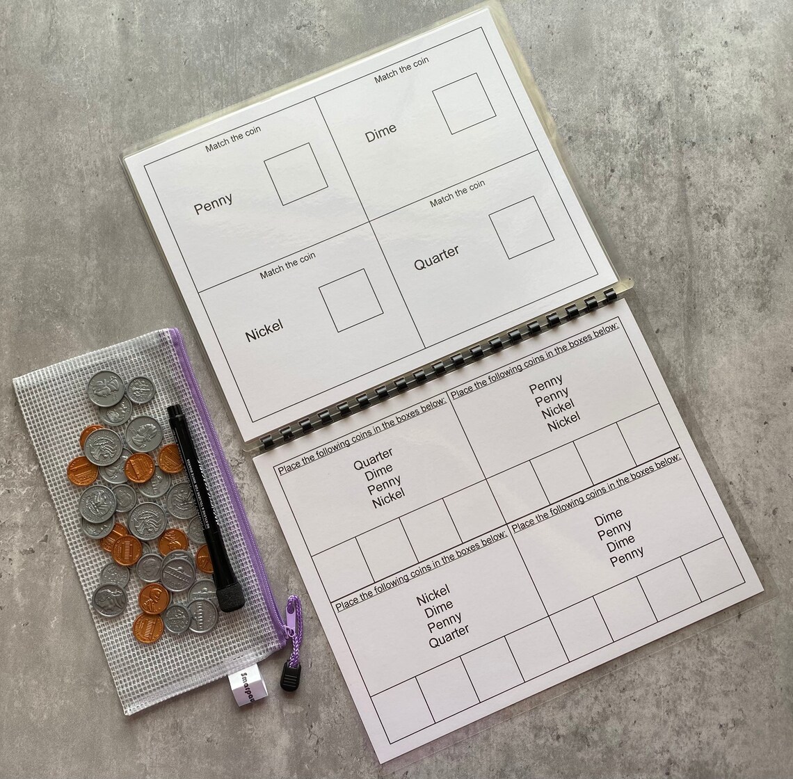 Coin Counting Activity Book Kindergarten/1st Grade/ Special | Etsy