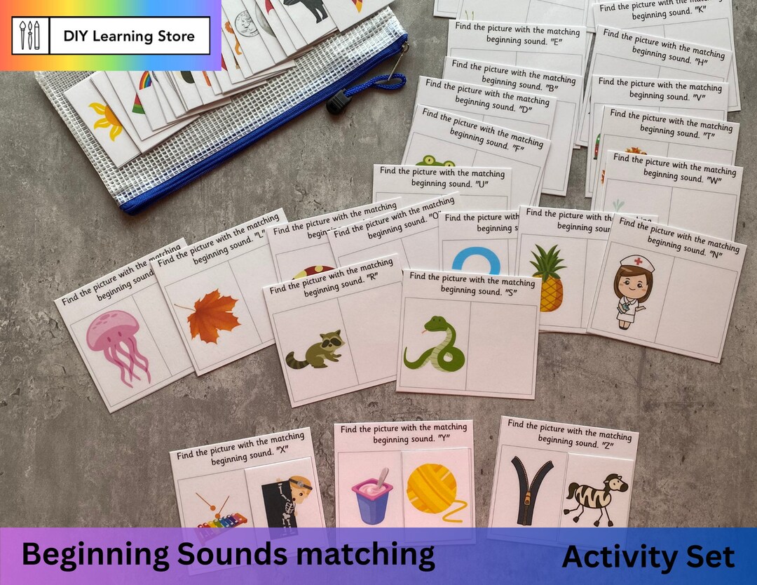 Beginning Sounds Picture Matching Reading Activity Set - Etsy