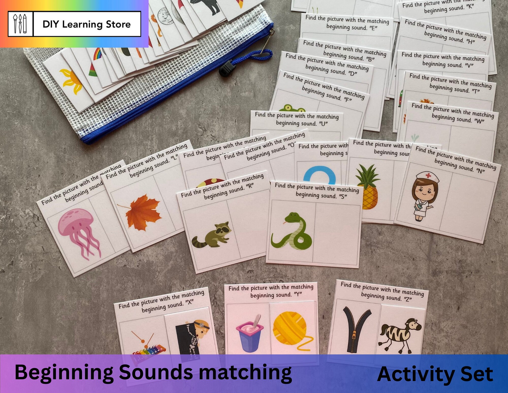Beginning Sounds Picture Matching- Reading Activity Set- Montessori ...