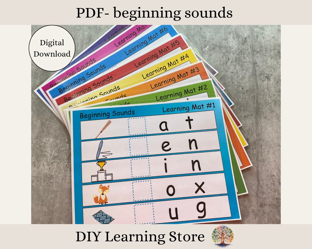 Beginning Sounds Learning Mats- Instant Download- Montessori Learning ...
