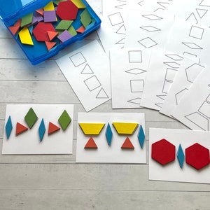 Geo Shape Patterns Task Box Cards- Montessori Early Learning Activities ...
