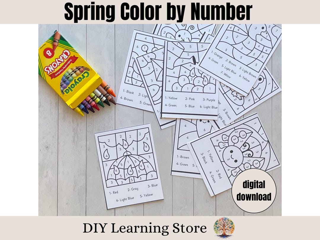 Spring Color by Number Task Card Set- Montessori Toddler- Preschool ...