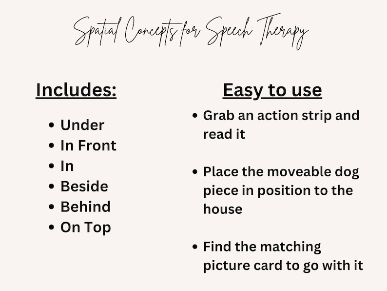 Spatial Concepts Activity Set – Speech Therapy, Homeschool (PDF) - Etsy