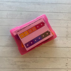 Colored Cube Patterns Task Box Activity Set- Montessori Learning Toy ...