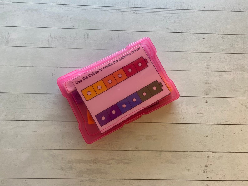 Colored Cube Patterns Task Box Activity Set- Montessori Learning Toy ...