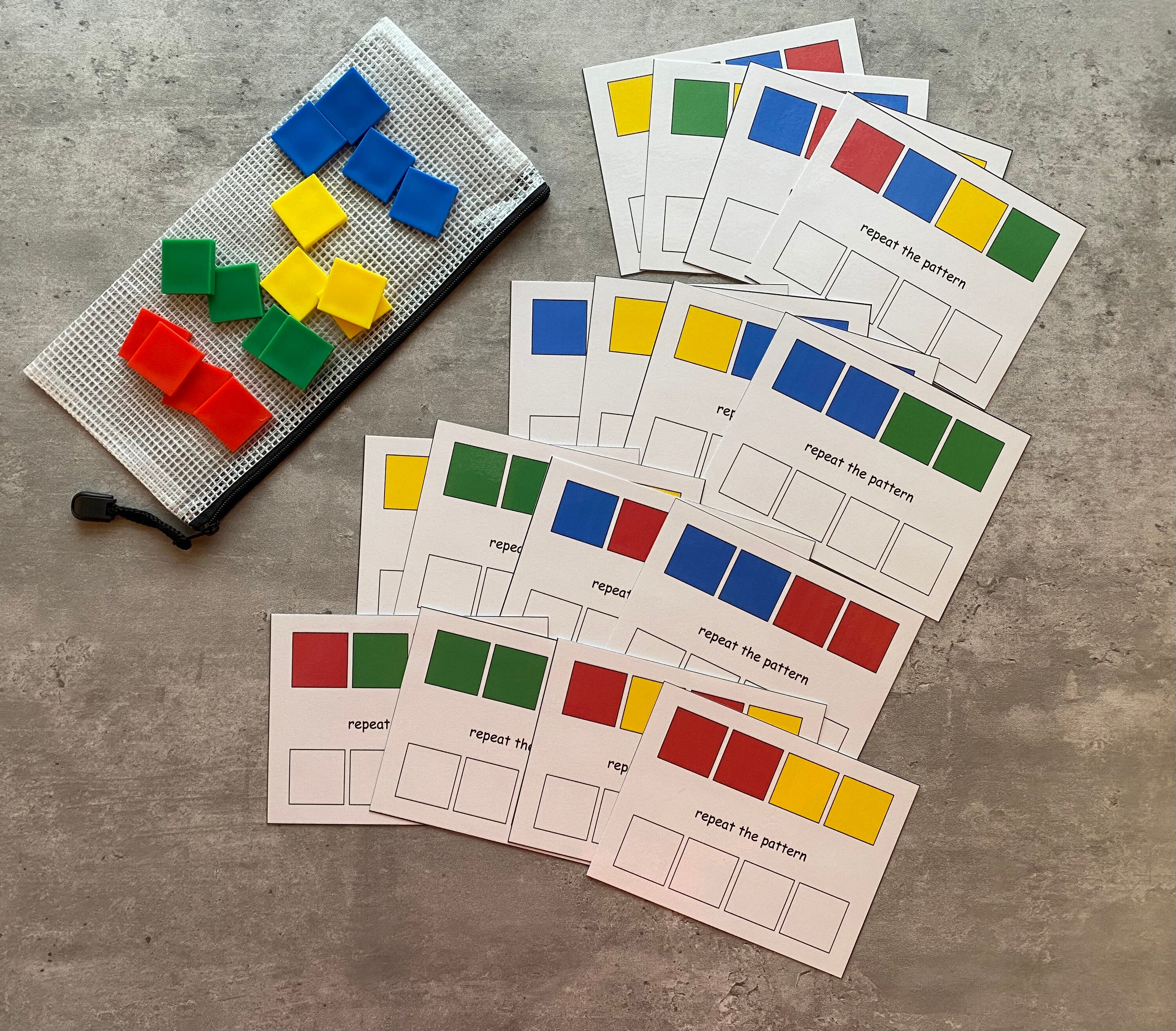 Patterns With Colored Tiles Task Box Activity Set- Preschool ...
