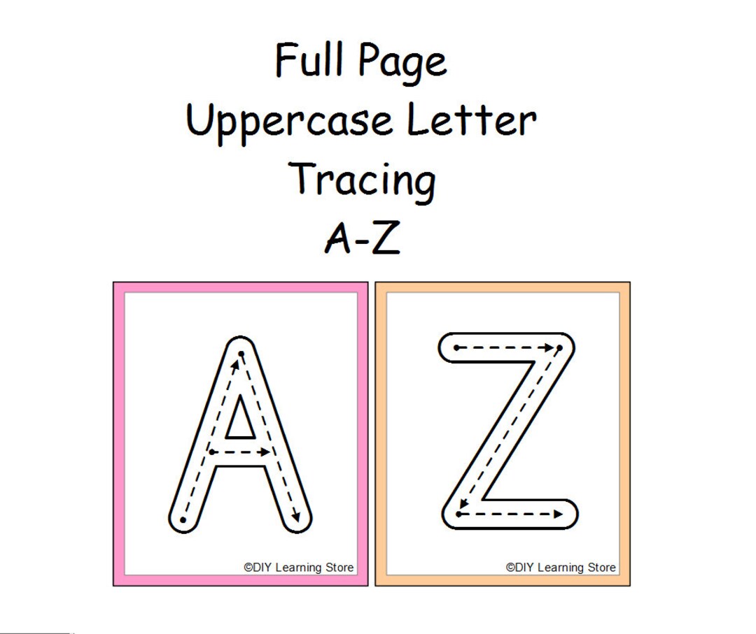 Full Page Tracing-uppercase Letters- Preschool / Special Education ...
