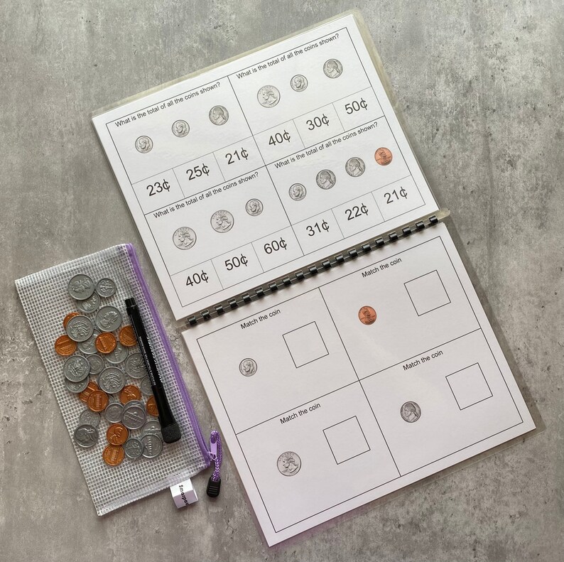 Coin Counting Activity Book Kindergarten/1st Grade/ Special | Etsy