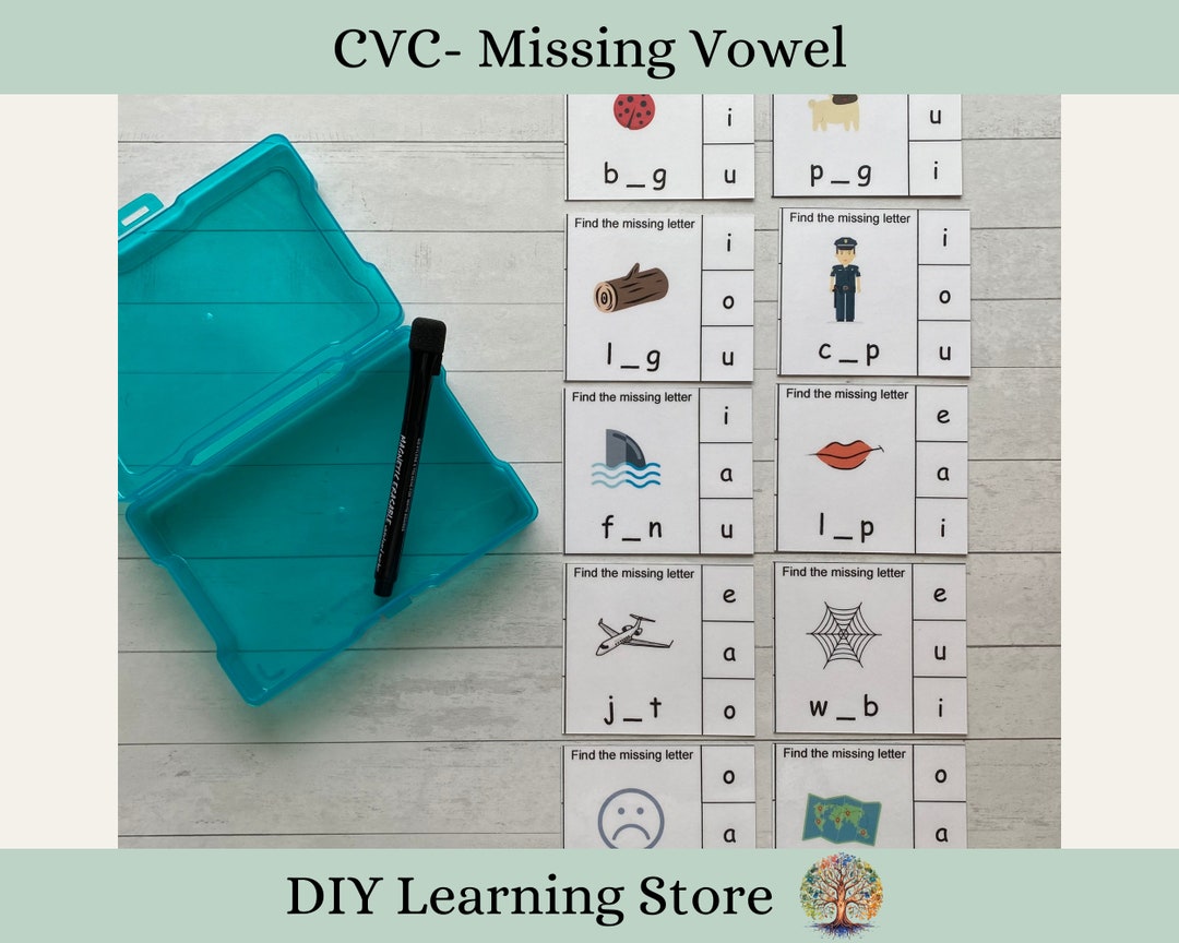 CVC Missing Vowel- Fill in the Blank / Circle the Answer - Montessori ...