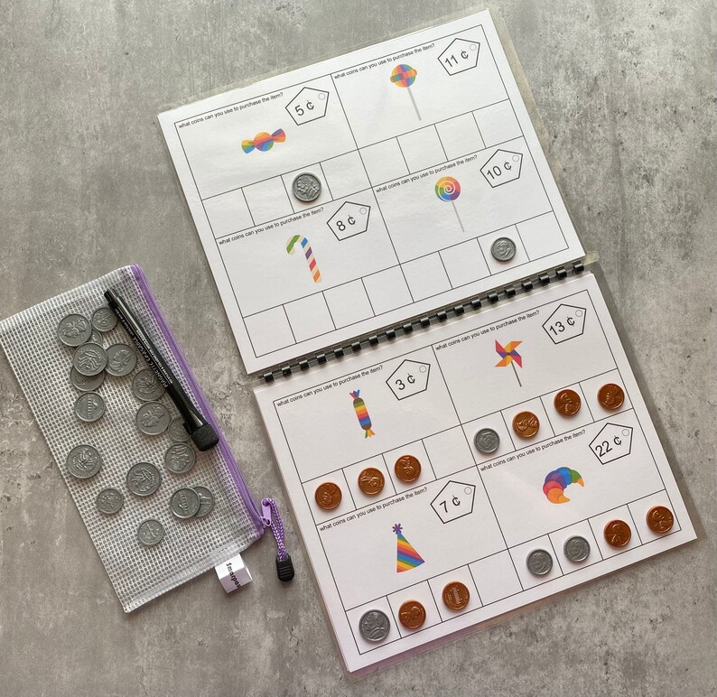 Coin Counting Activity Book Kindergarten/1st Grade/ Special | Etsy