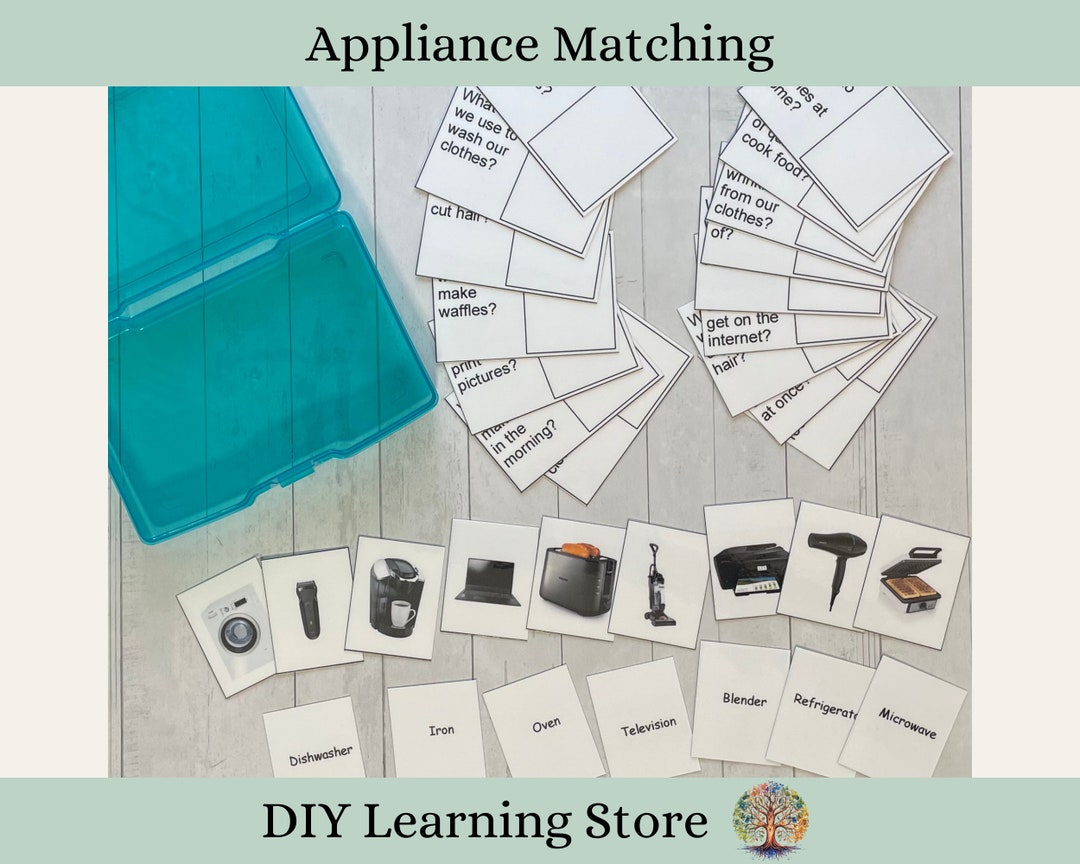 Household Appliances-life Skills Matching Activity- Montessori Learning ...