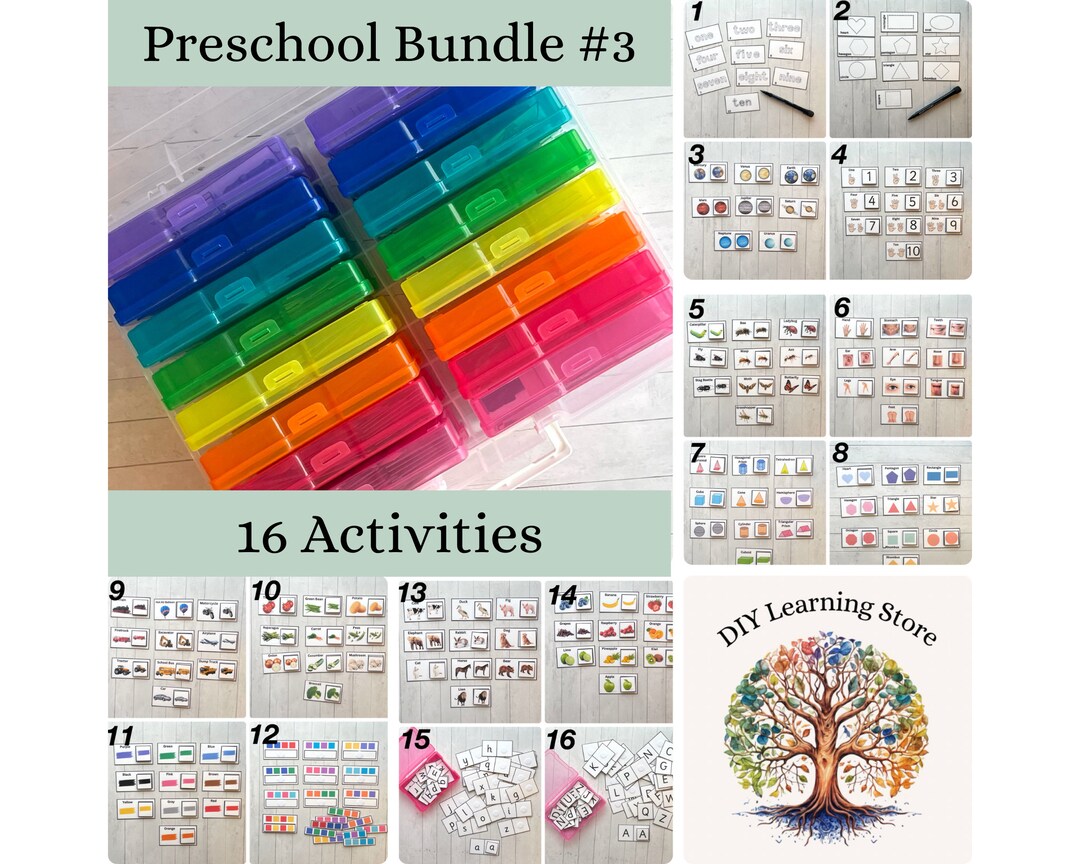 Preschool Bundle #3 - 16 Activities Plus Carrying Case for Toddlers ...