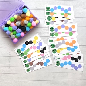 Pom Patterns Task Box Activity- Montessori Learning Toys- Special Needs ...