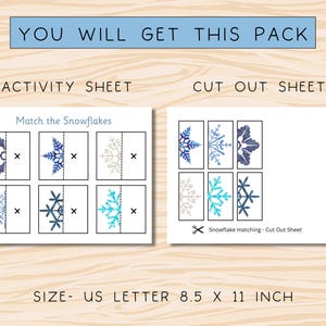 Snowflake Pattern Matching- Winter Activity- Toddler, Preschool ...